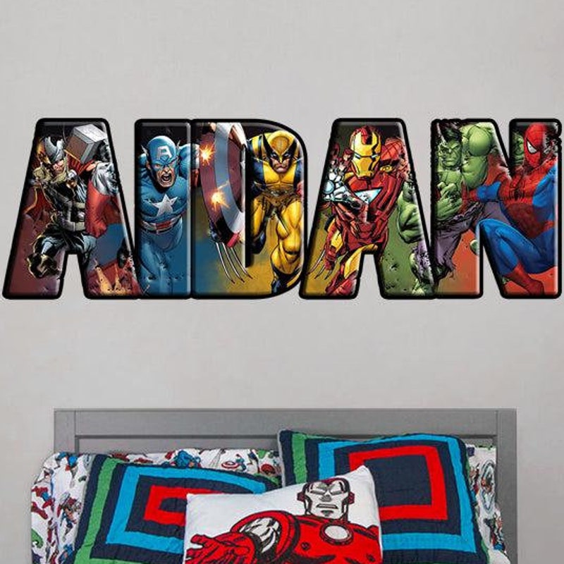 Superhero Wall Decal - Etsy UK