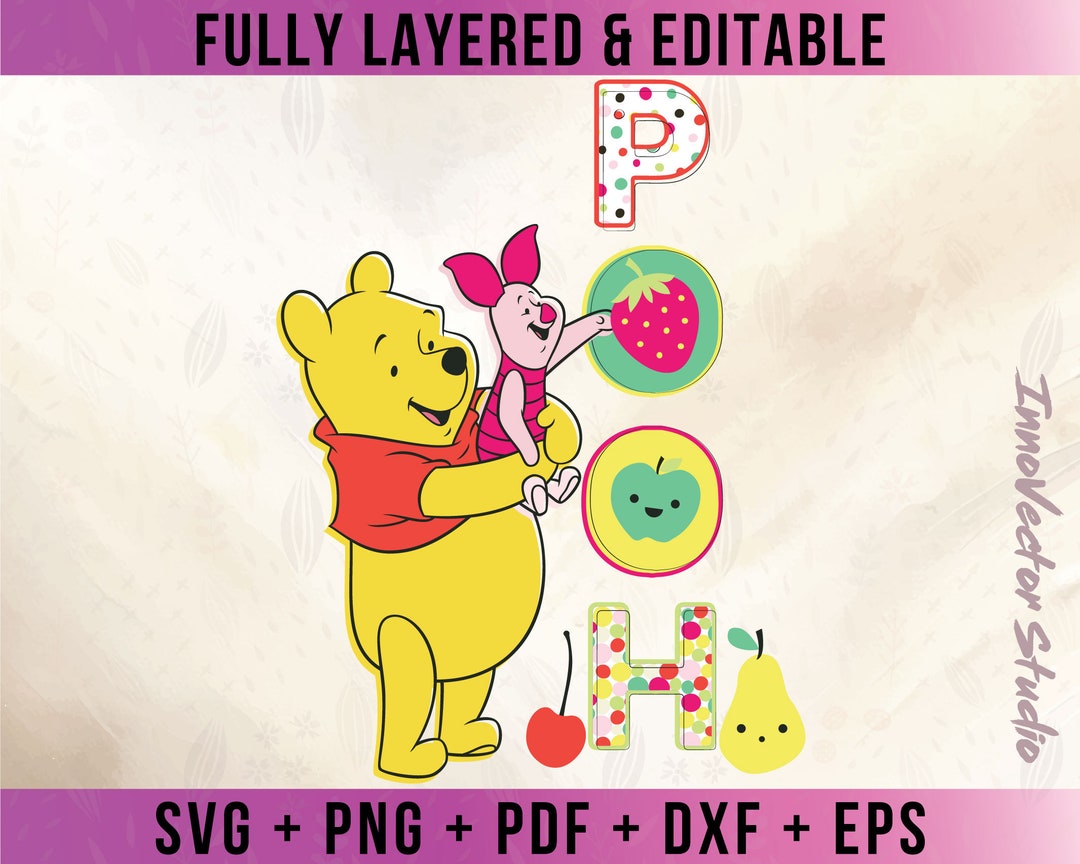 Pooh Premium Layered SVG Vector for Cricut and Silhouette Digital File ...