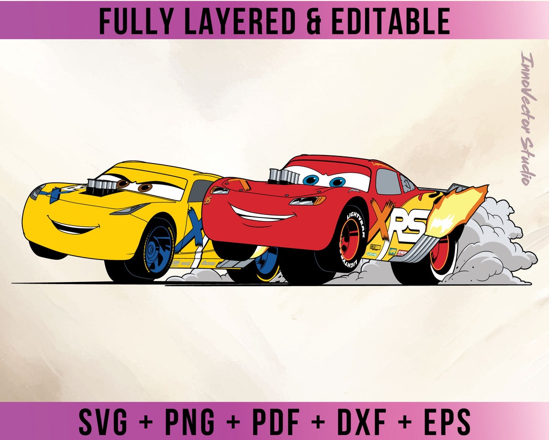 Cars Movie Premium Layered SVG Vector for Cricut and Silhouette Digital ...