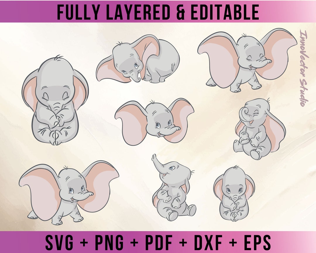 Dumbo Premium Layered SVG Vector for Cricut and Silhouette Digital File ...