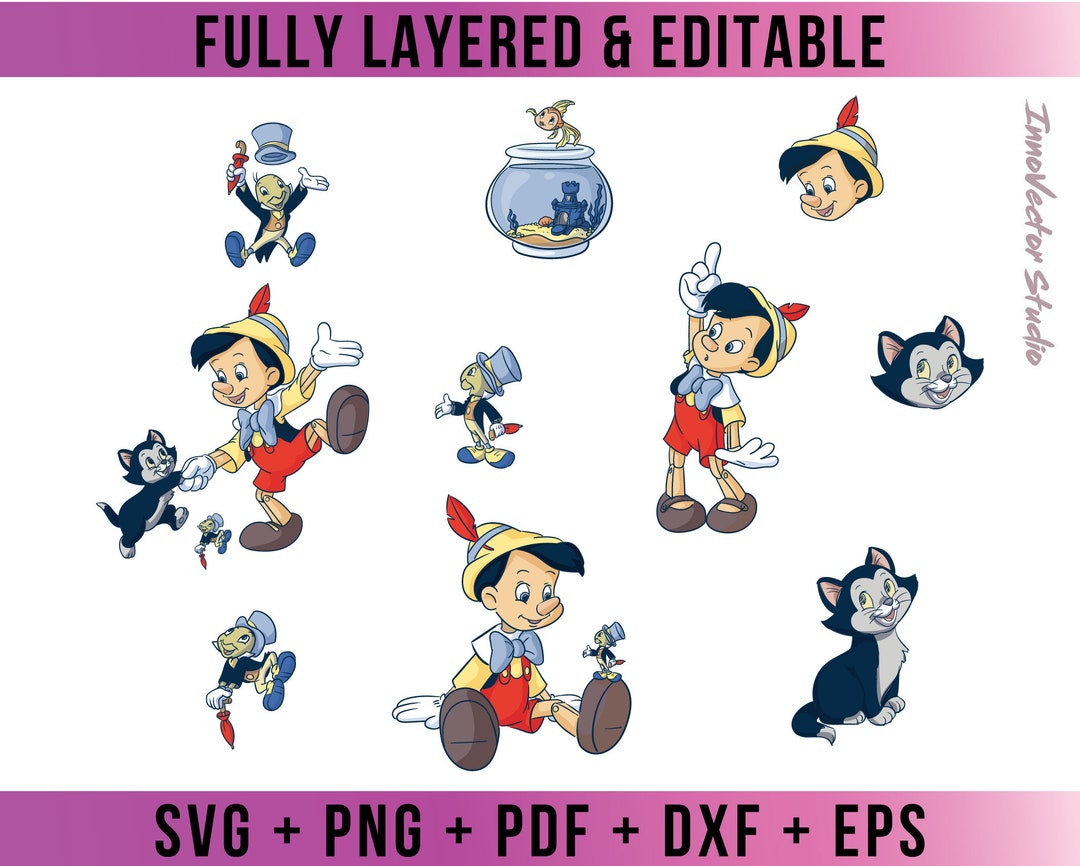 Pinocchio Premium Layered SVG Vector for Cricut and Silhouette Digital ...