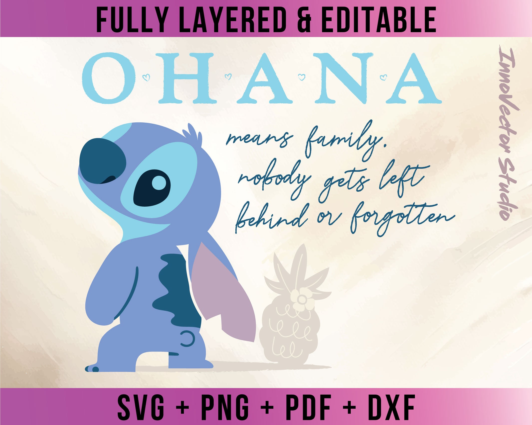 Ohana Premium Layered SVG Vector for Cricut and Silhouette Digital File ...