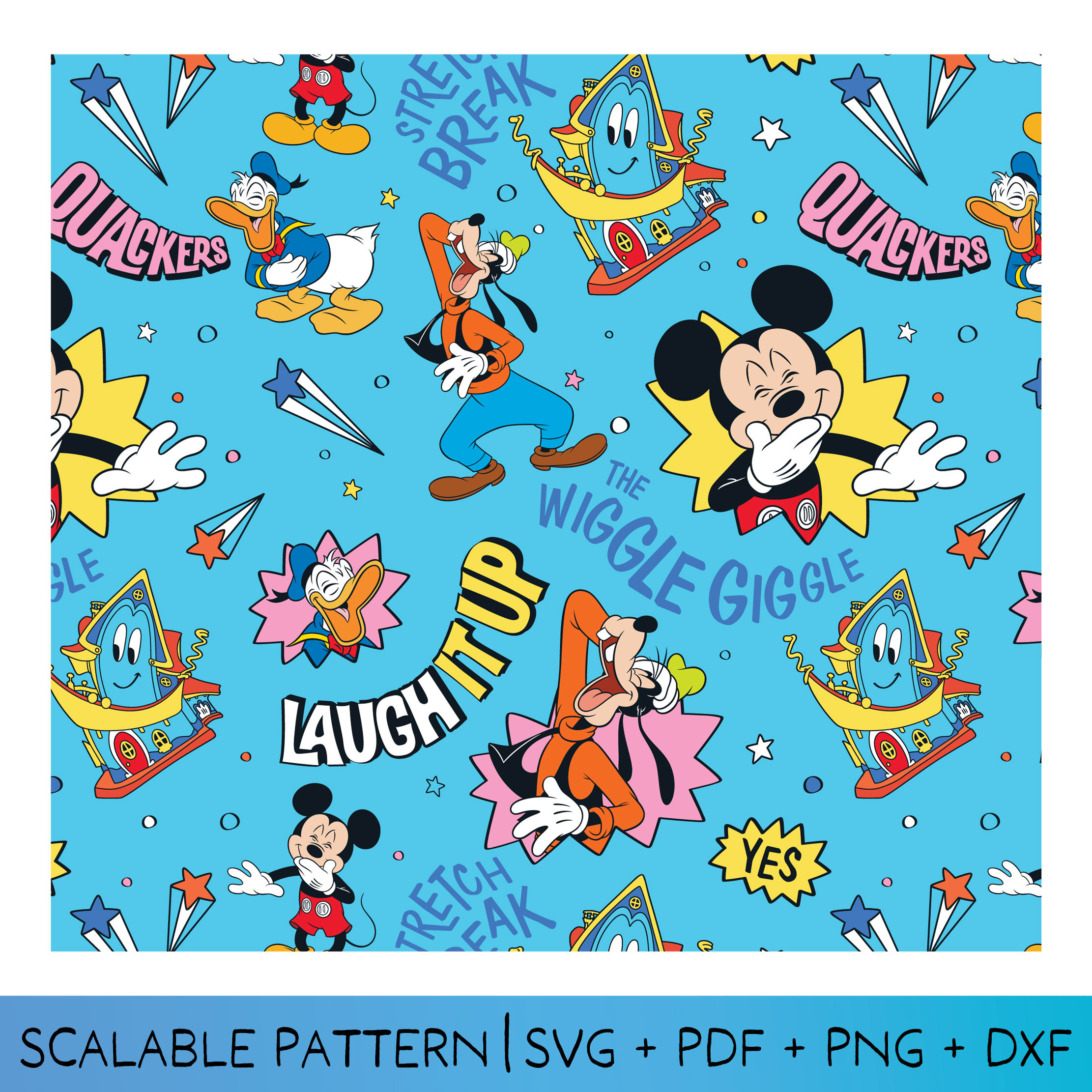 Mickey SVG Editable Seamless Pattern for Prints Designs, Kids Birthday ...