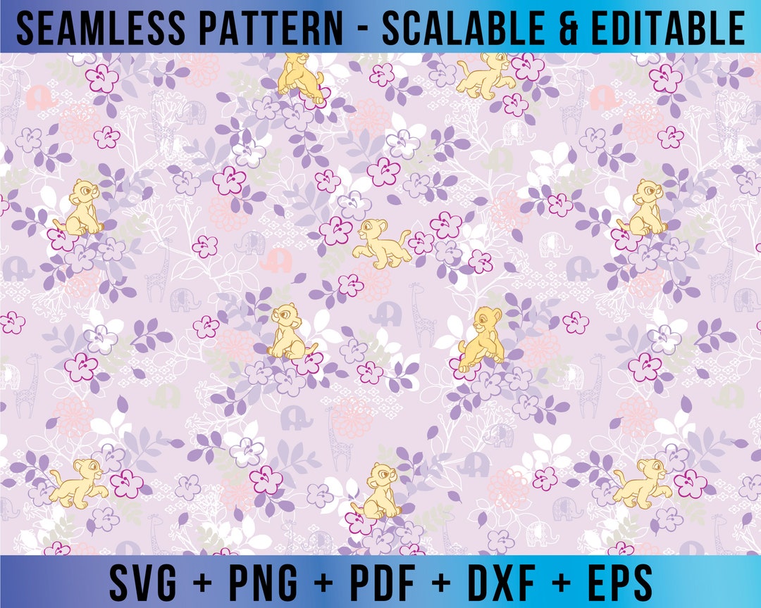 Lion King Pattern Editable SVG Vector for Cricut and Silhouette Digital ...