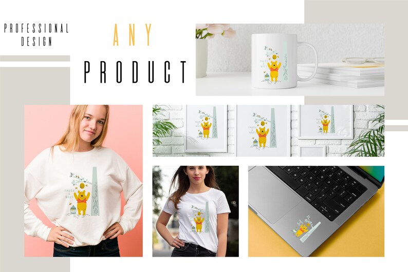 Pooh Trees & Bees Premium Layered SVG Vector for Cricut and Silhouette ...