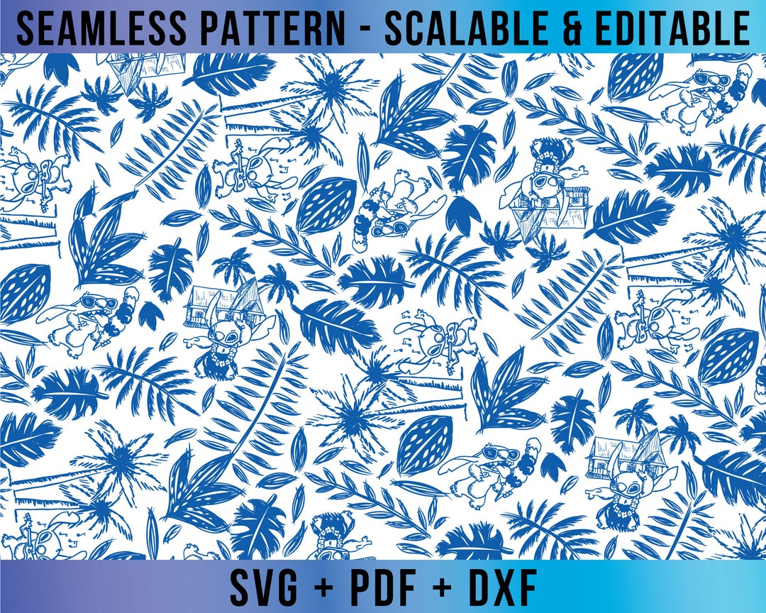 Stitch Seamless Pattern Editable SVG Vector for Cricut and Silhouette ...