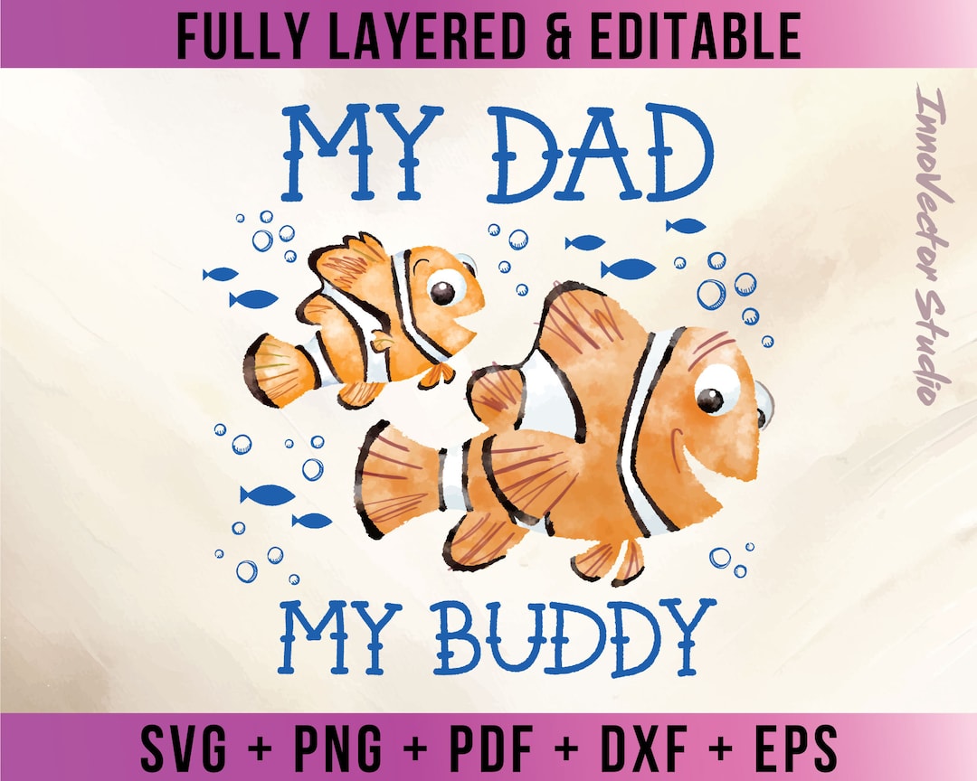 Nemo Father and Son Premium Layered SVG Vector for Cricut and ...