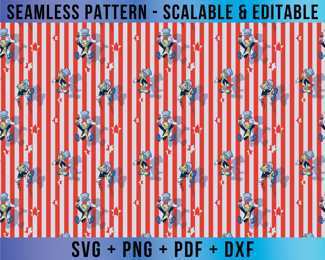 Pinocchio Seamless Pattern Editable SVG Vector for Cricut and ...