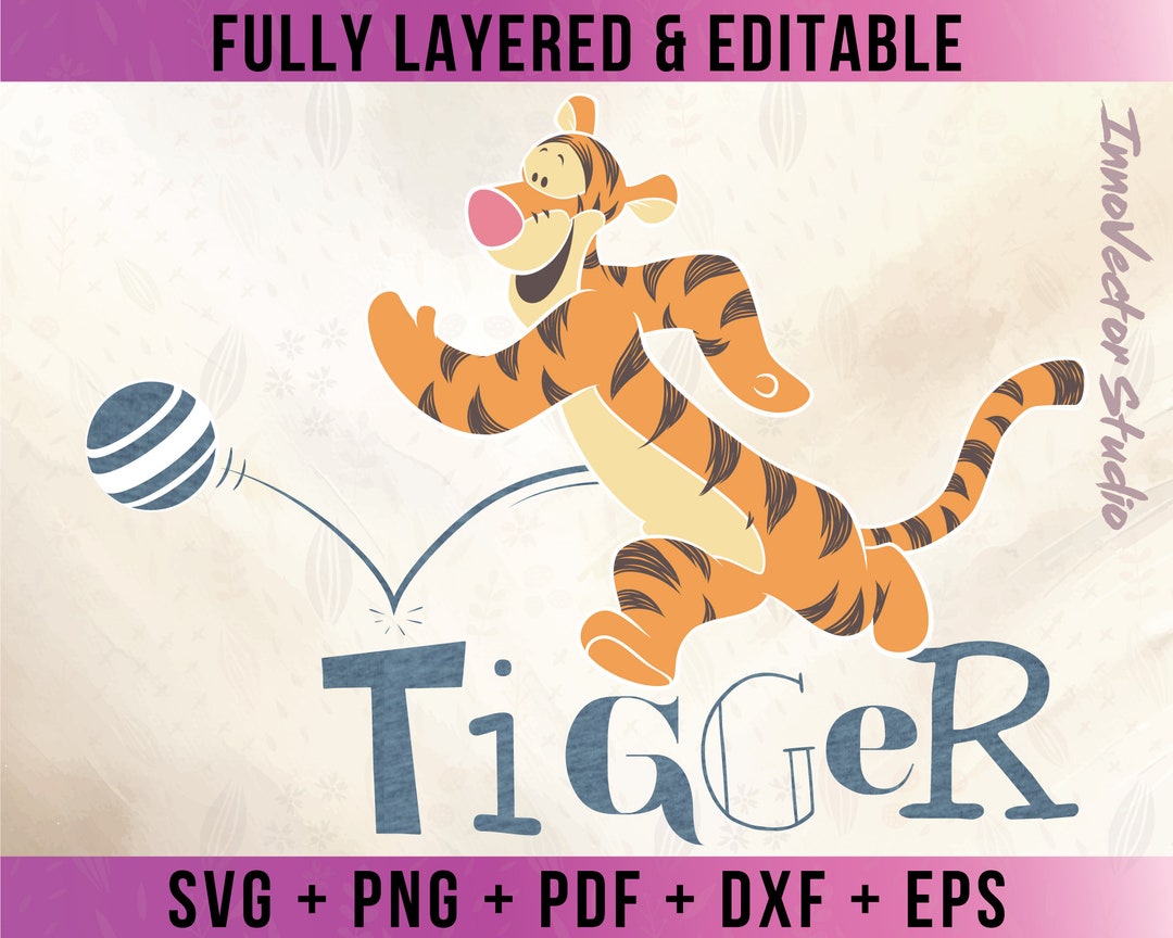 Tigger Pooh Premium Layered SVG Vector for Cricut and Silhouette ...