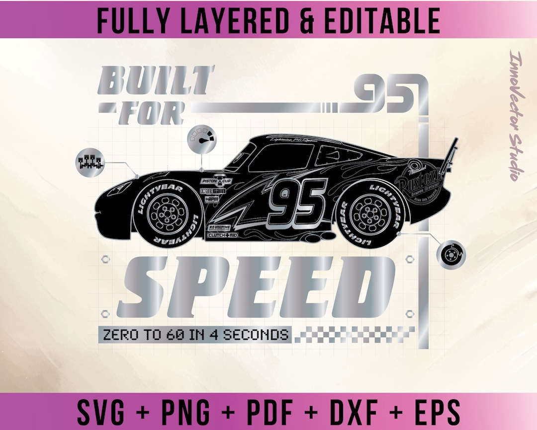 Cars Movie Premium Layered SVG Vector for Cricut and Silhouette Digital ...