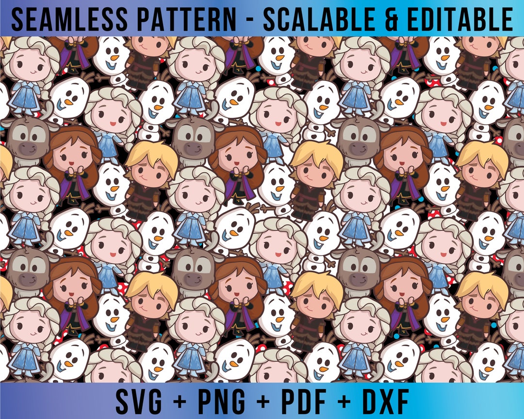 Frozen Seamless Pattern Editable SVG Vector for Cricut and Silhouette ...