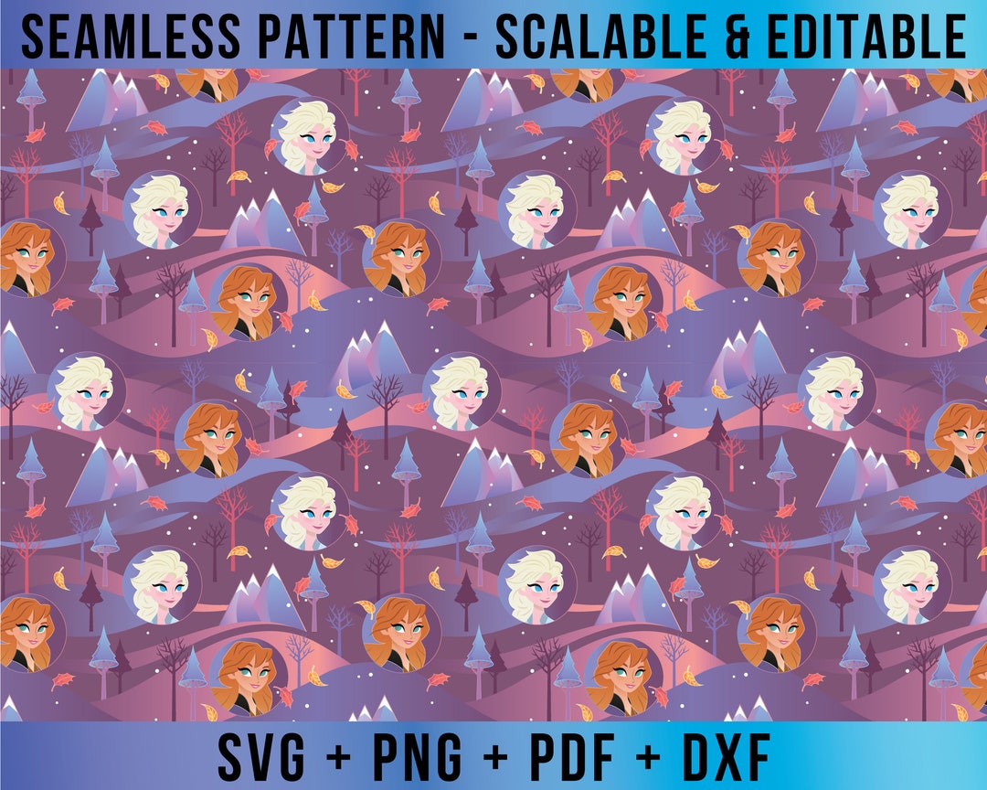 Frozen Seamless Pattern Editable SVG Vector for Cricut and Silhouette ...
