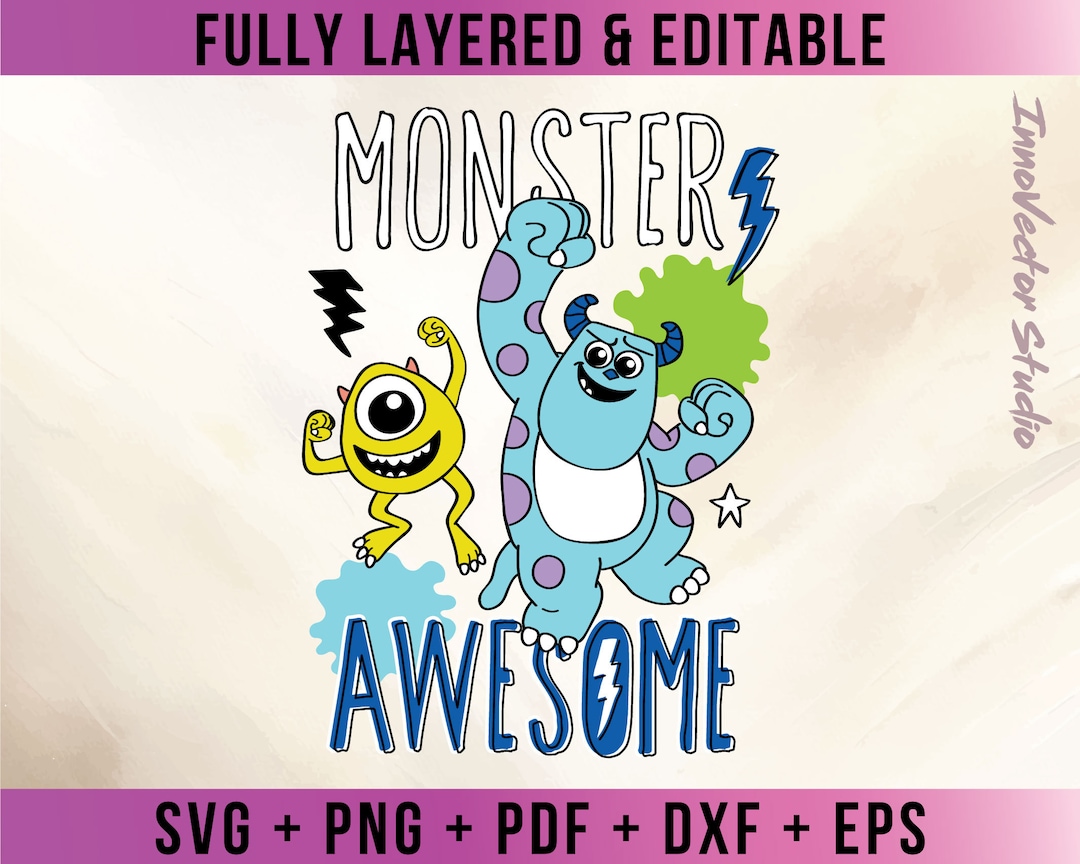 Monsters Premium Layered Editable SVG Vector for Cricut and Silhouette ...
