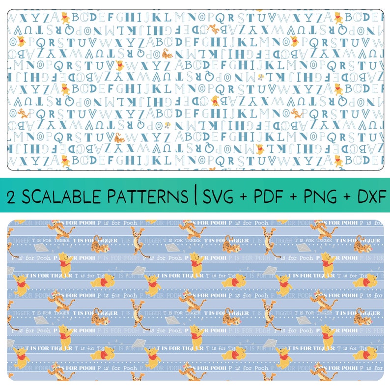 Kids Characters 2 SVG Editable Seamless Patterns for Prints Designs ...