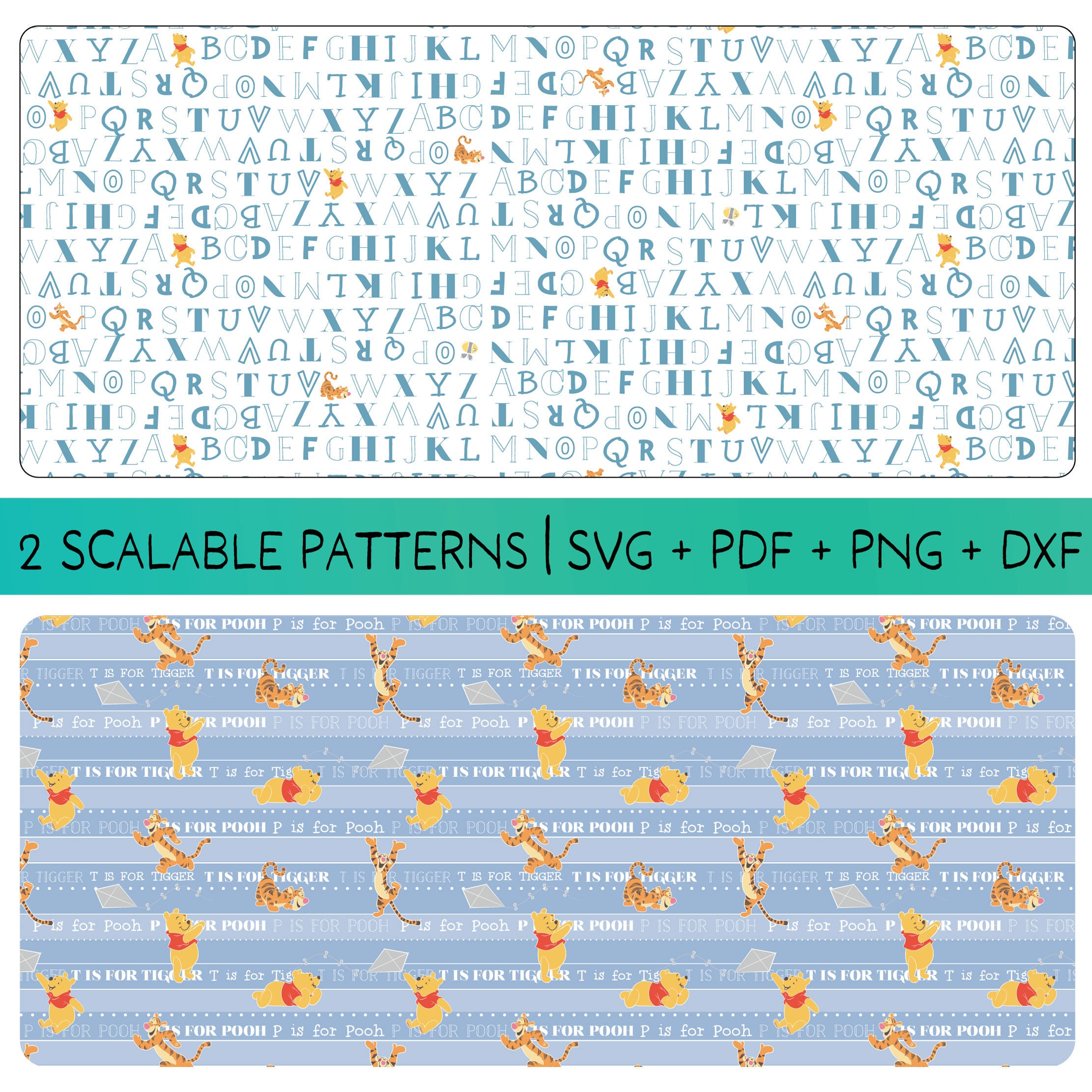 Kids Characters 2 SVG Editable Seamless Patterns for Prints Designs ...