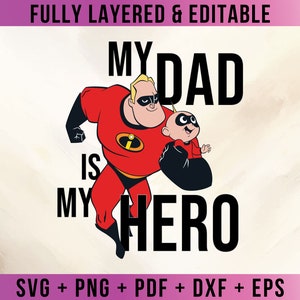 Incredibles Father and Son Premium Layered SVG Vector for Cricut and ...