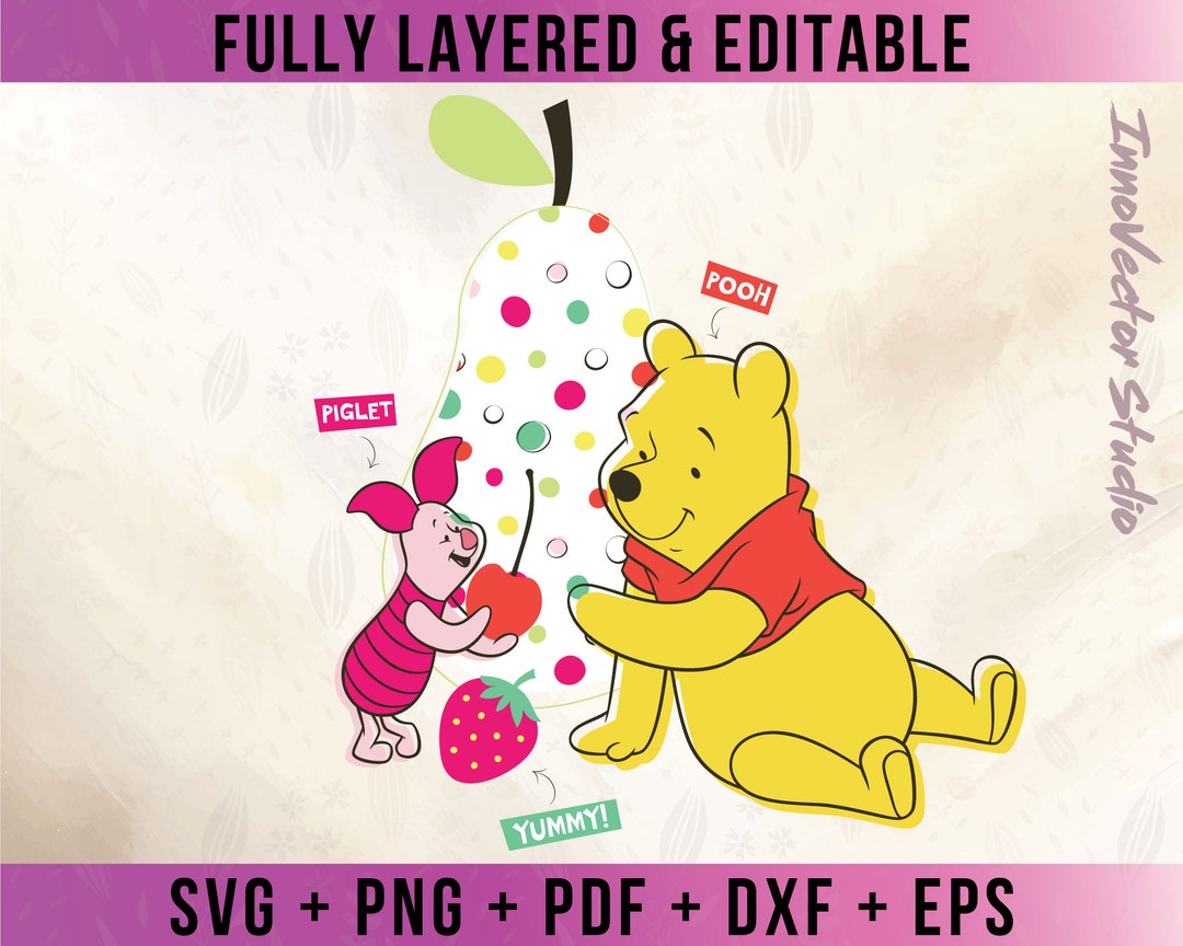 Pooh Premium Layered SVG Vector for Cricut and Silhouette Digital File ...