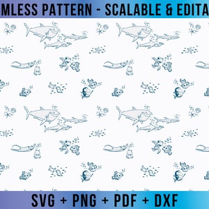 Nemo Seamless Pattern Editable SVG Vector for Cricut and Silhouette Digital File Download Png ...