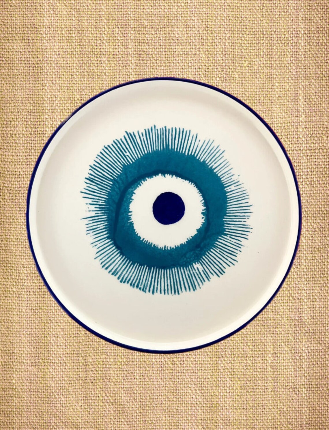 Handmade Cake Plate Set With Evil Eye, Evil Eye Plate, Plate Set, Evil ...
