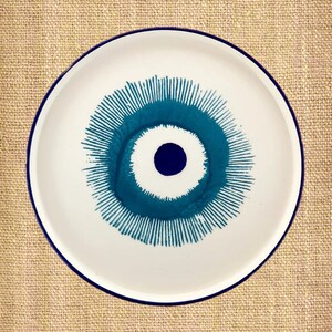 Handmade Cake Plate Set With Evil Eye, Evil Eye Plate, Plate Set, Evil ...