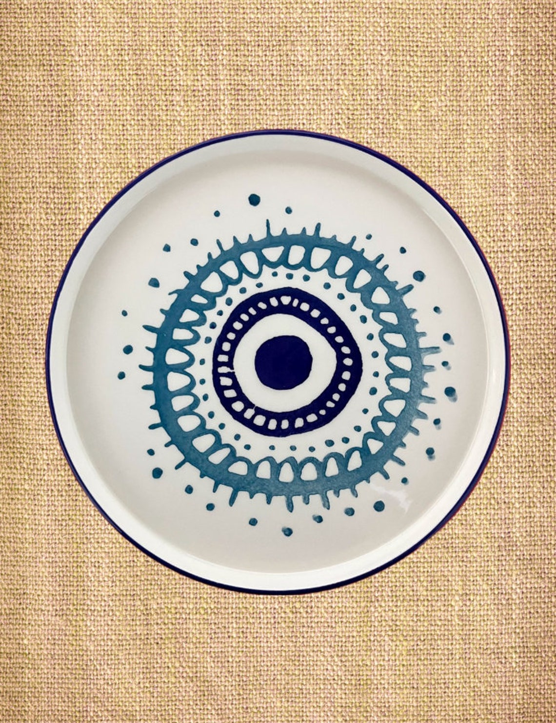 Handmade Cake Plate Set With Evil Eye, Evil Eye Plate, Plate Set, Evil ...