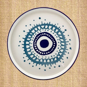 Handmade Cake Plate Set With Evil Eye, Evil Eye Plate, Plate Set, Evil ...