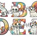 A-Z Cartoon Images of Cute Cats With Initial Letters - Digital Download ...