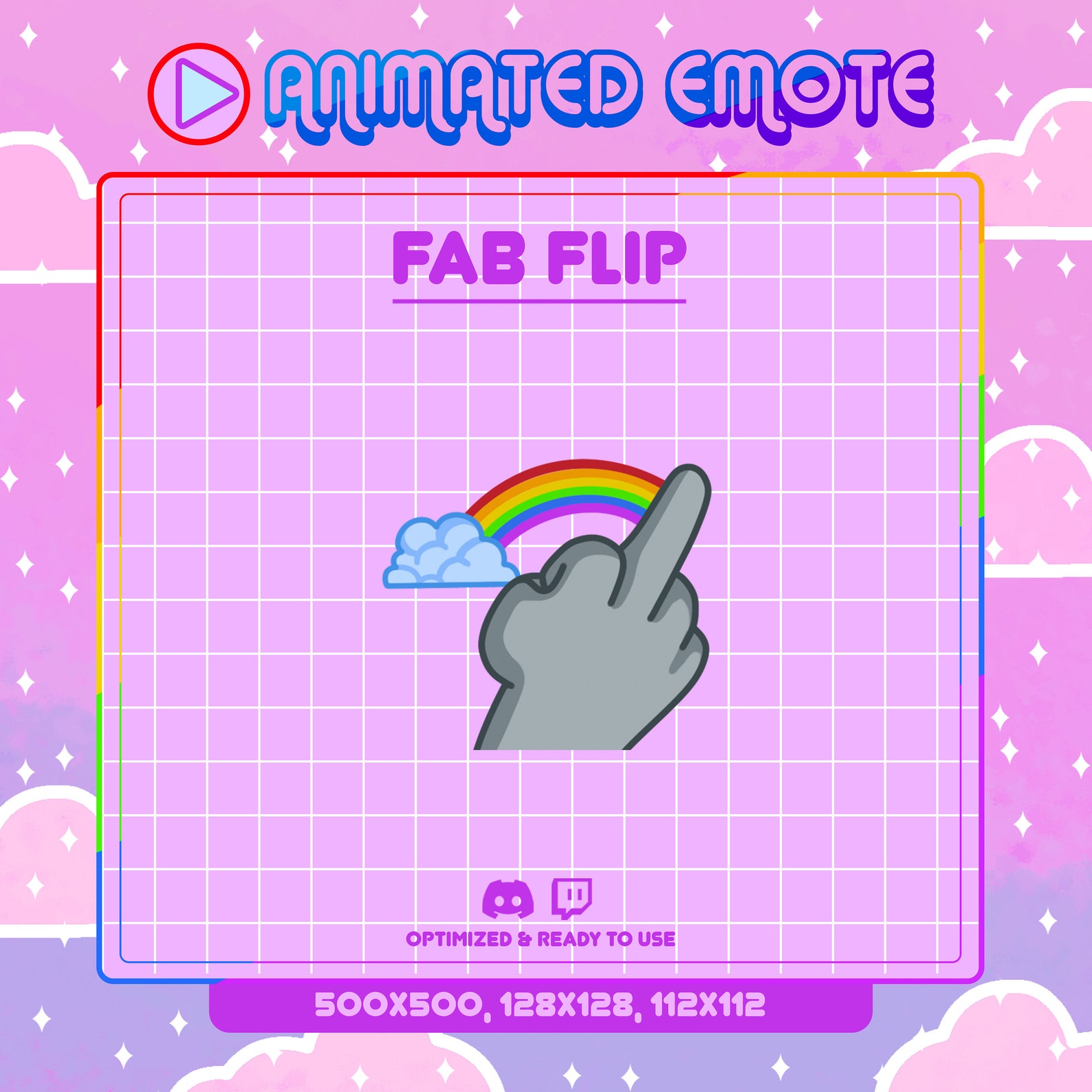 Fabulous Flip Middle Finger Animated Emotes for Twitch & Discord ...