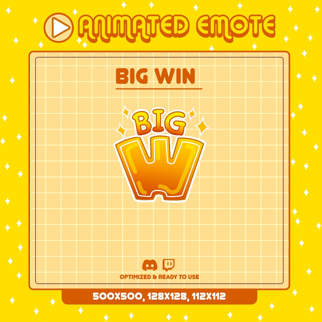 BIG W! Big Win! Animated Emotes for Twitch & Discord | Animated Gif ...