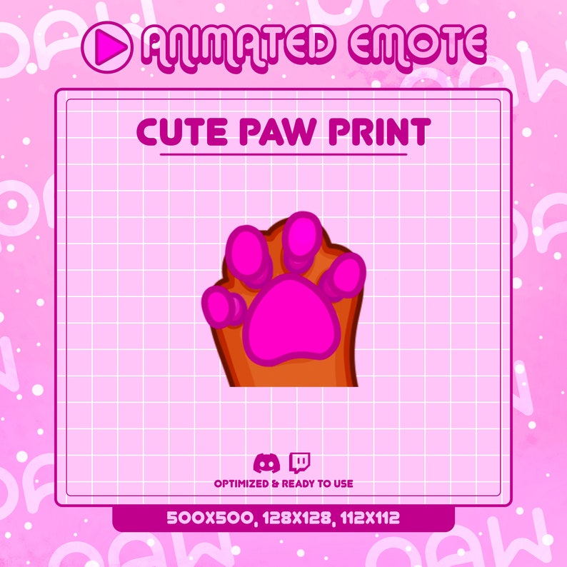 Paw Print Animated Emotes for Twitch & Discord | Animated Gif Digital ...