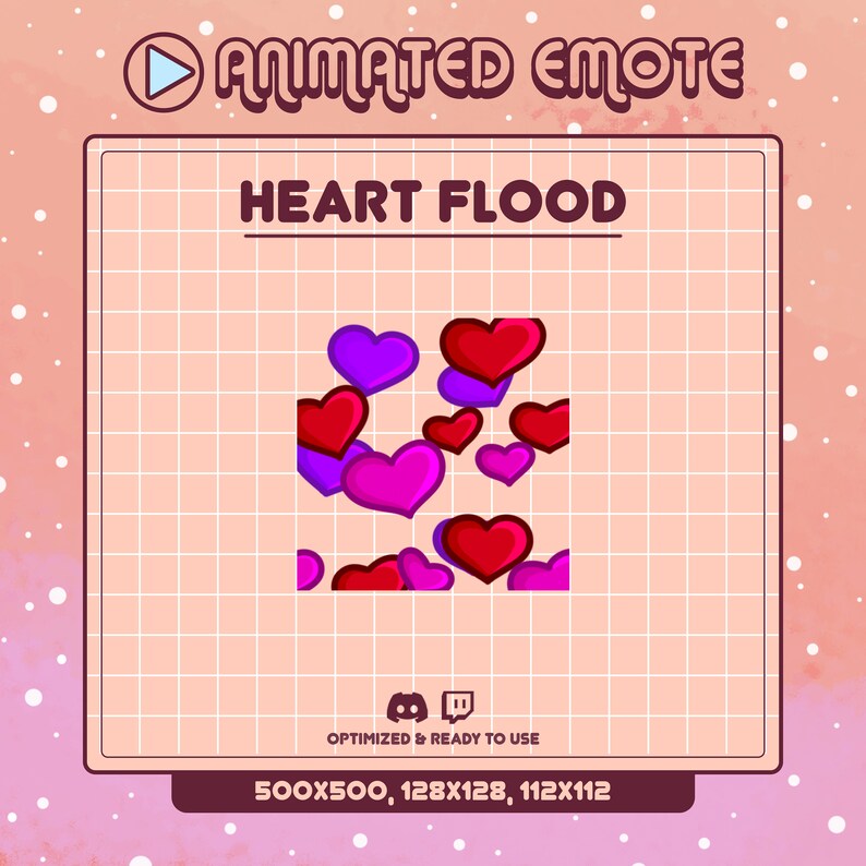 Heart Flood Animated Emotes for Twitch & Discord | Animated Gif Digital ...