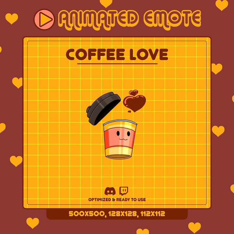 Coffee Love Cute Animated Emotes for Twitch & Discord | Animated Gif ...