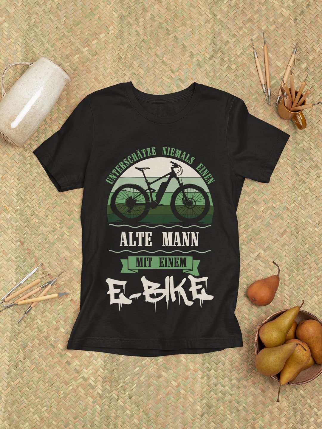 Funny E-bike T-shirt for Men, Never Underestimate an Old Man, Funny ...