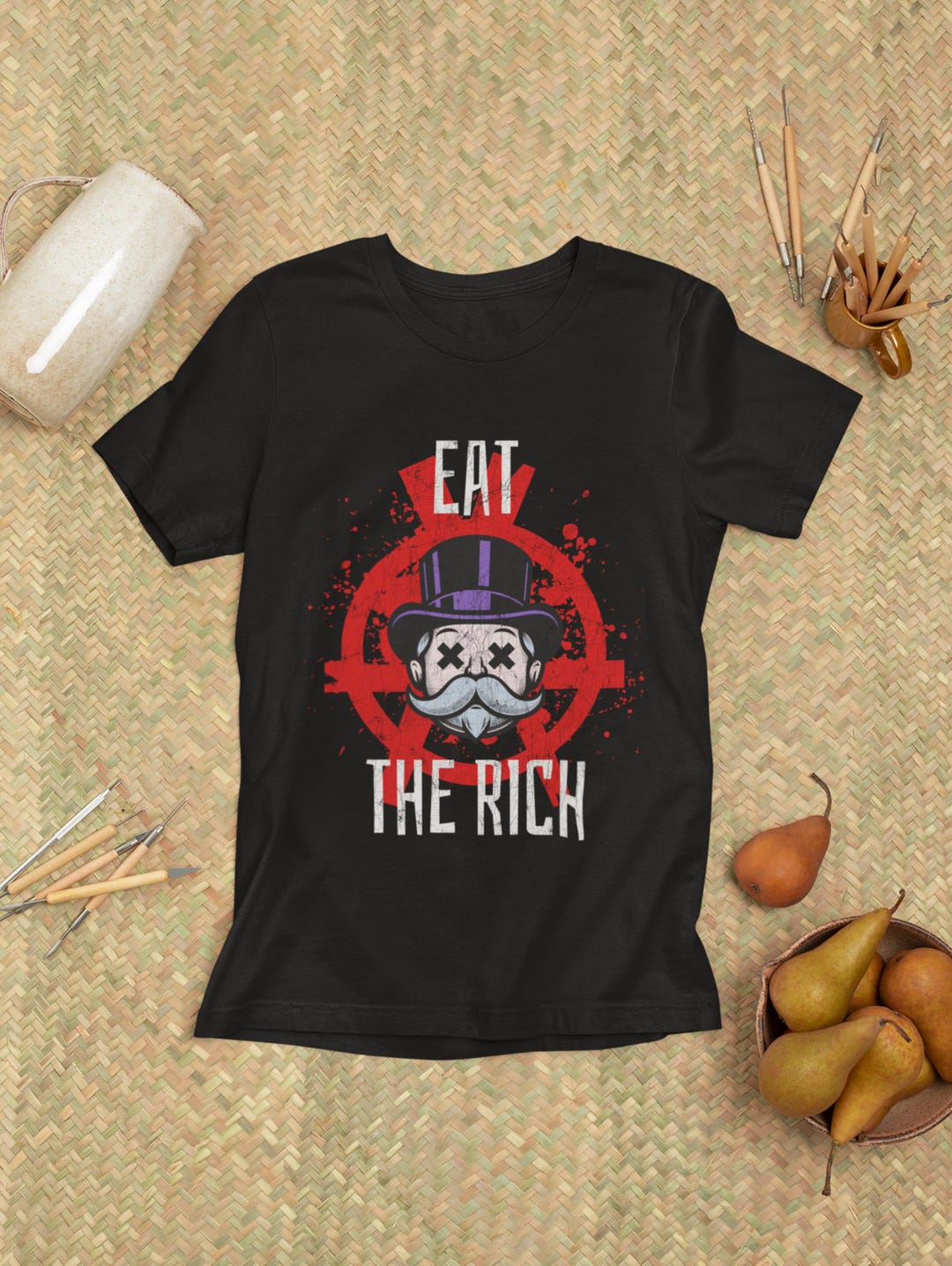 Punk T-shirt - Vintage Style "eat the Rich" Anarchy Graphic Tee ...