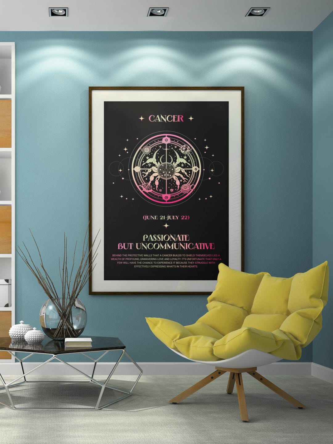 Zodiac Sign Poster Beautiful Cancer Art Print for Home Décor, Perfect ...
