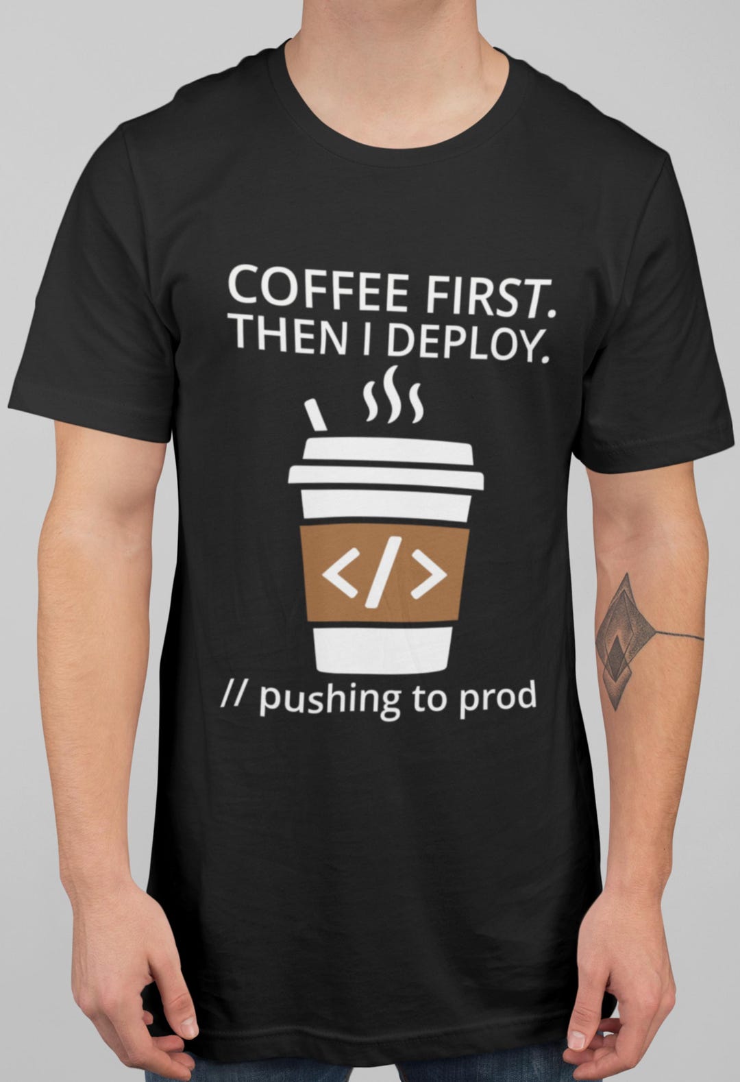 Coffee First Then I Deploy - Minimal Coffee Shirt for Work & Office - Etsy