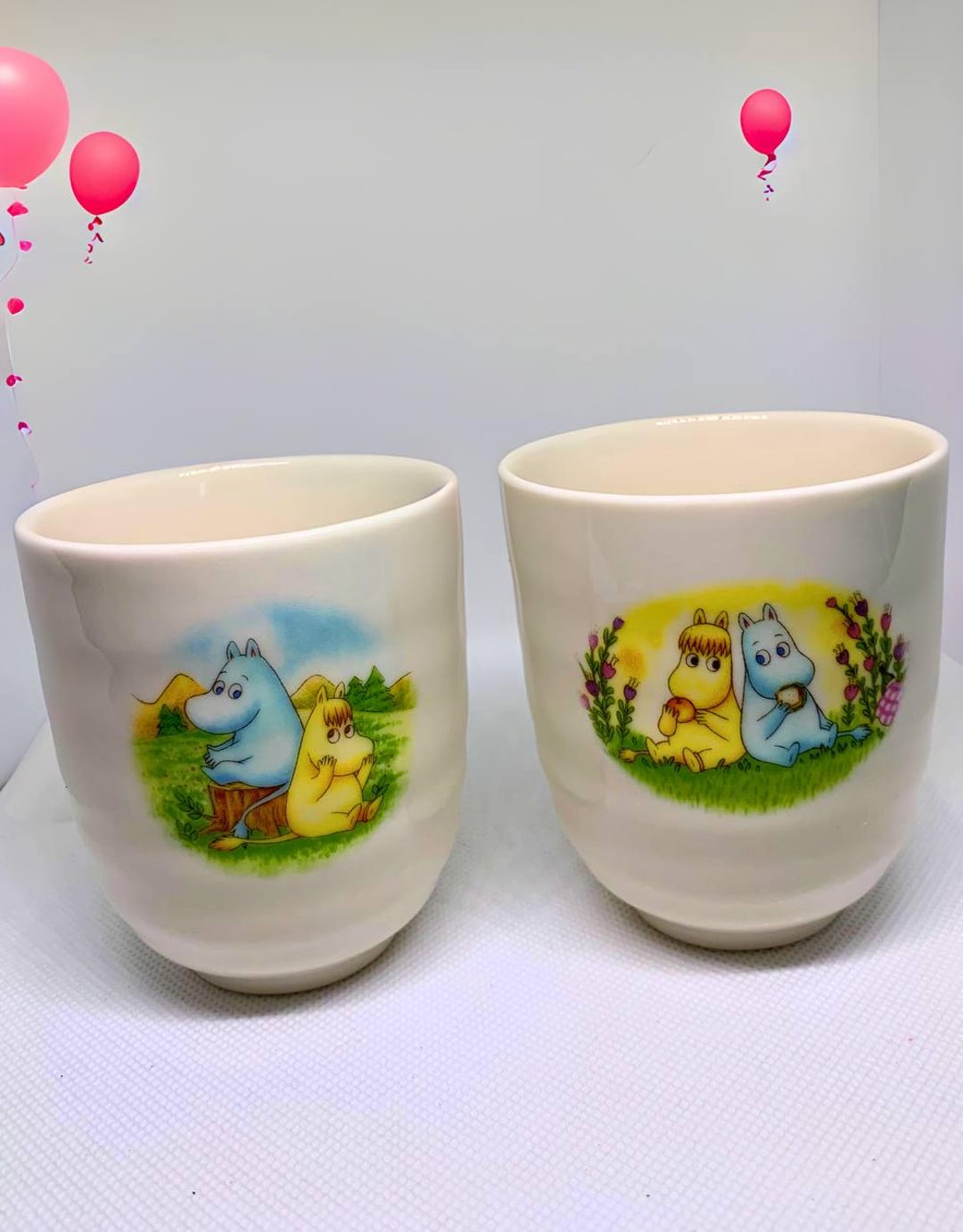 Moomin Vintage Ceramic Mugs Set of 2 Retro Moominvalley Tea Cups Unique ...