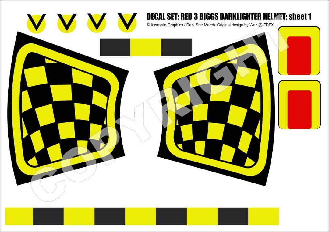 Helmet Decal Set (2 Sheets) – Star Wars ‘biggs’ Helmet - FREE UK ...
