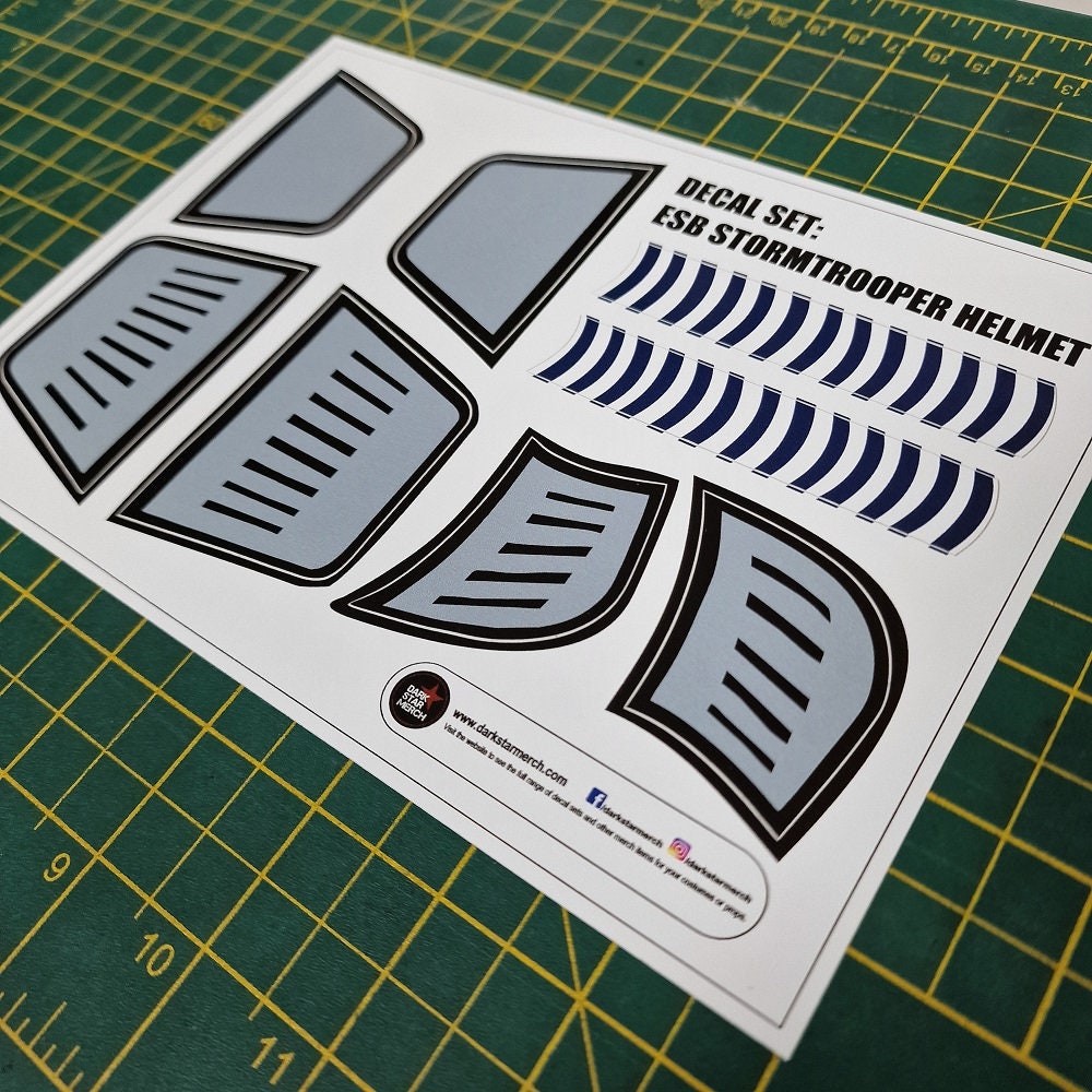 Helmet Decal Set Screen Accurate Star Wars ESB Stormtrooper Helmet FREE ...