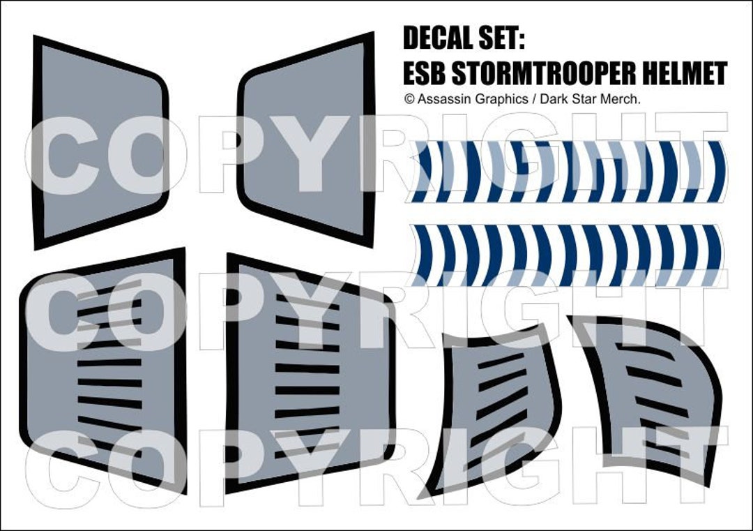 Helmet Decal Set – Screen Accurate Star Wars ESB Stormtrooper Helmet ...