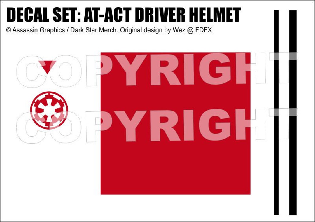 Helmet Decal Set – Star Wars AT-ACT Driver - Free UK Postage - Etsy