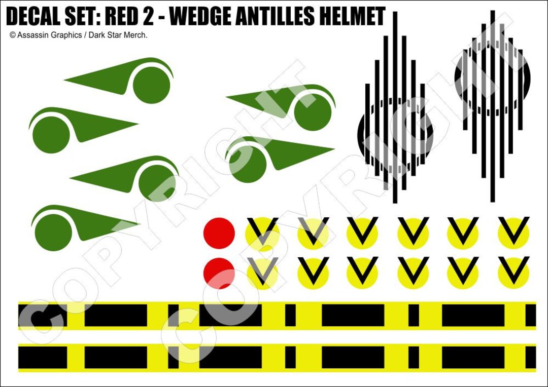 Helmet Decal Set – Star Wars Red 2 ‘wedge Antillies’ - FREE UK POSTAGE ...