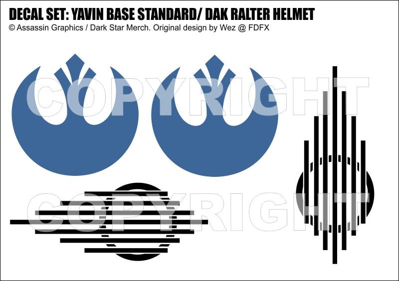 Helmet Decal Set Star Wars yavin Base Standard Dak Ralter FREE UK ...