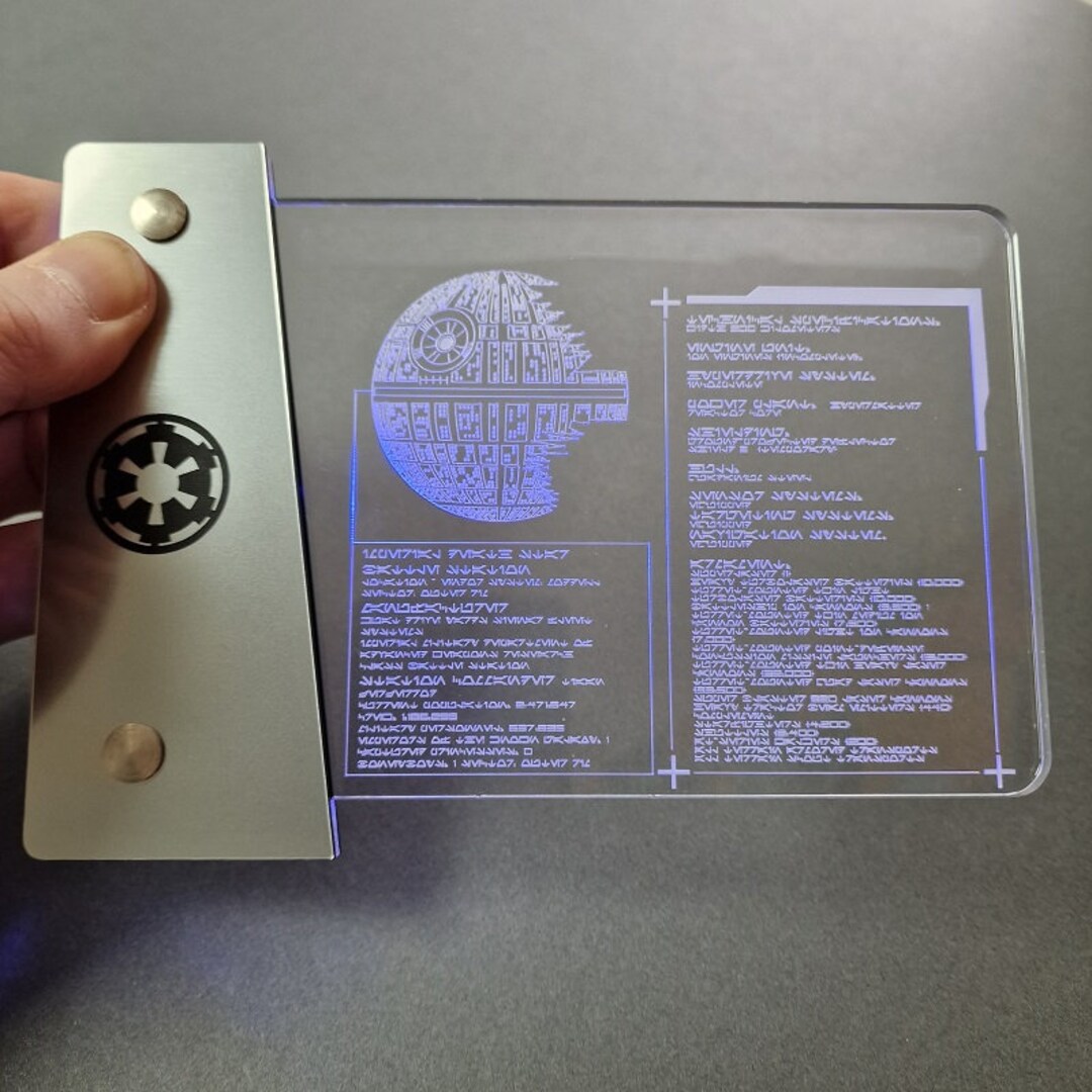 DEATH STAR (rotj) Datapad - Illuminated, Star Wars, LED, Acrylic, Edge Lit, Prop, Cosplay ...