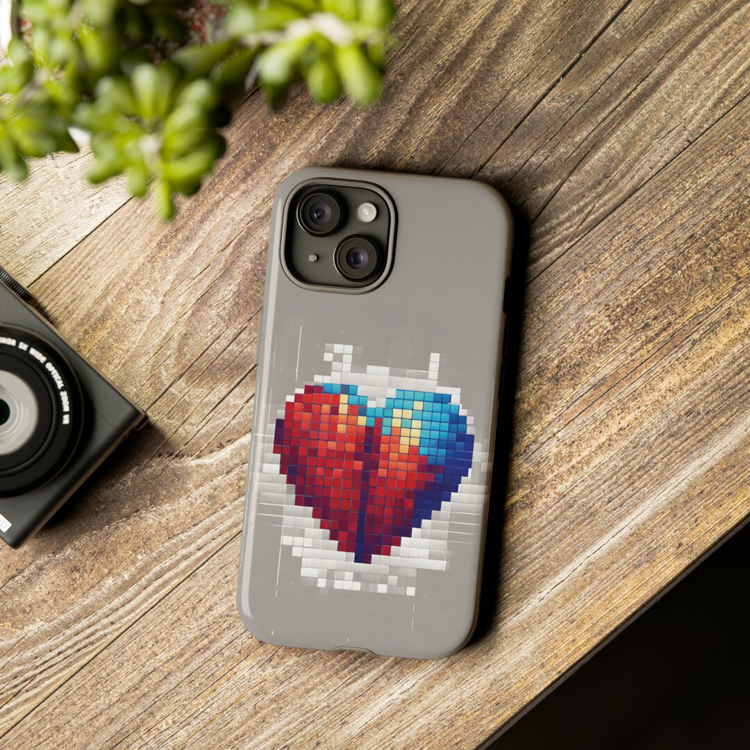 Pixel Heartbeat: Minimalist Retro Pixel iPhone Case - Etsy
