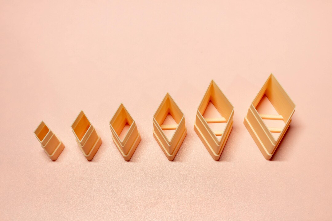3D Printed Diamond Polymer Clay Cutters | Jewelry Tool Set (8×12 – 22× ...