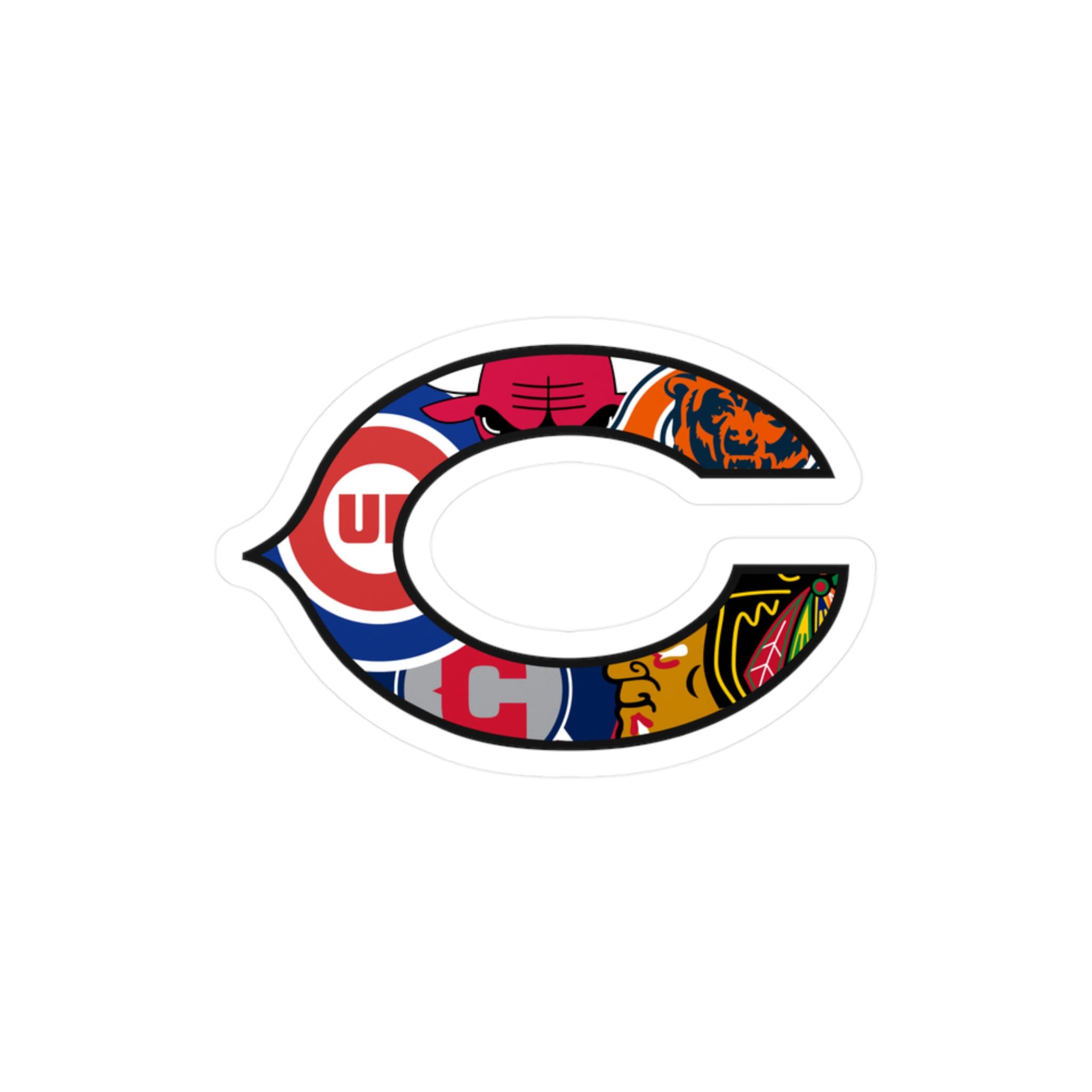 Chicago Pro Sports Vinyl Decal Bears Cubs Bulls Blackhawks Fire - Etsy