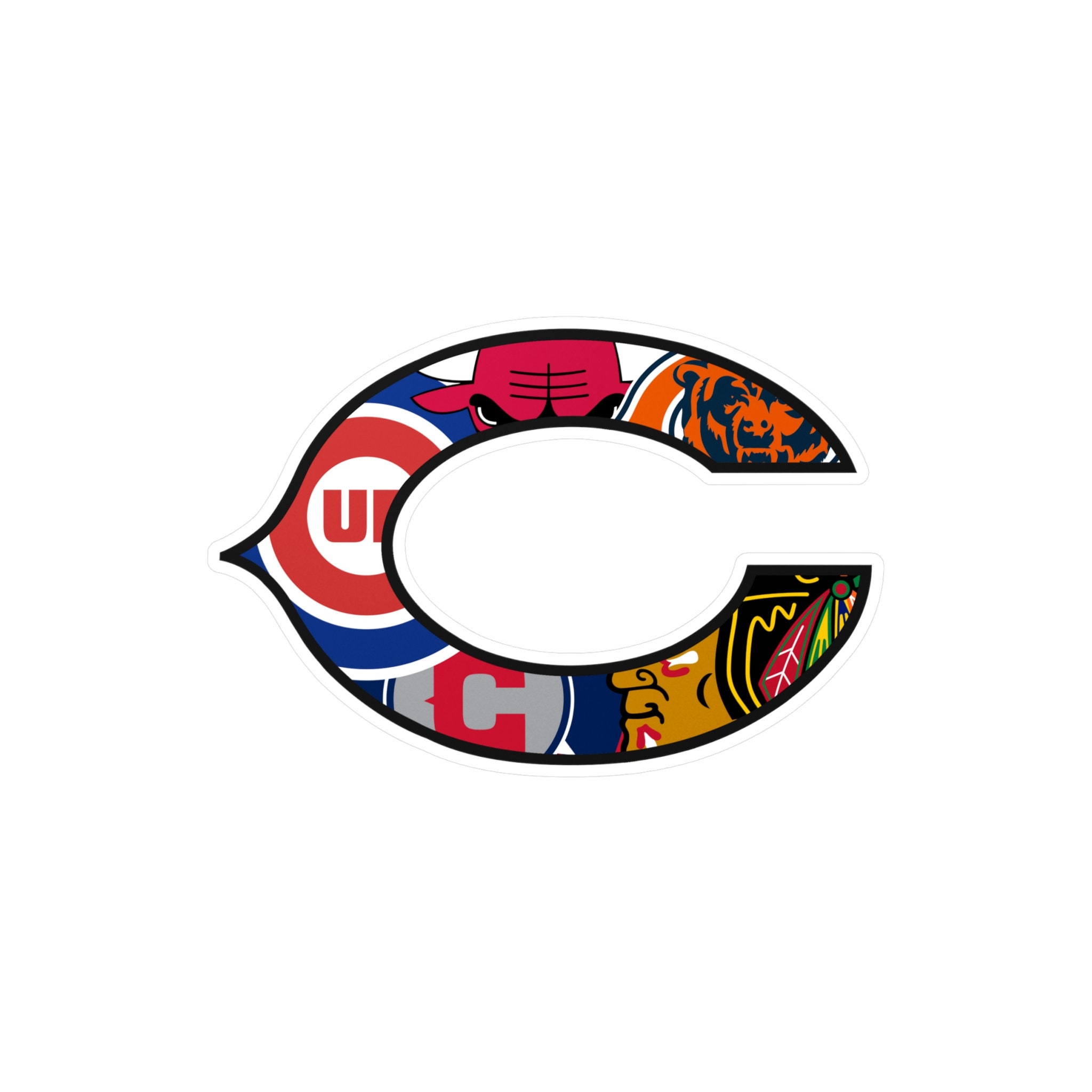 Chicago Pro Sports Vinyl Decal Bears Cubs Bulls Blackhawks Fire - Etsy