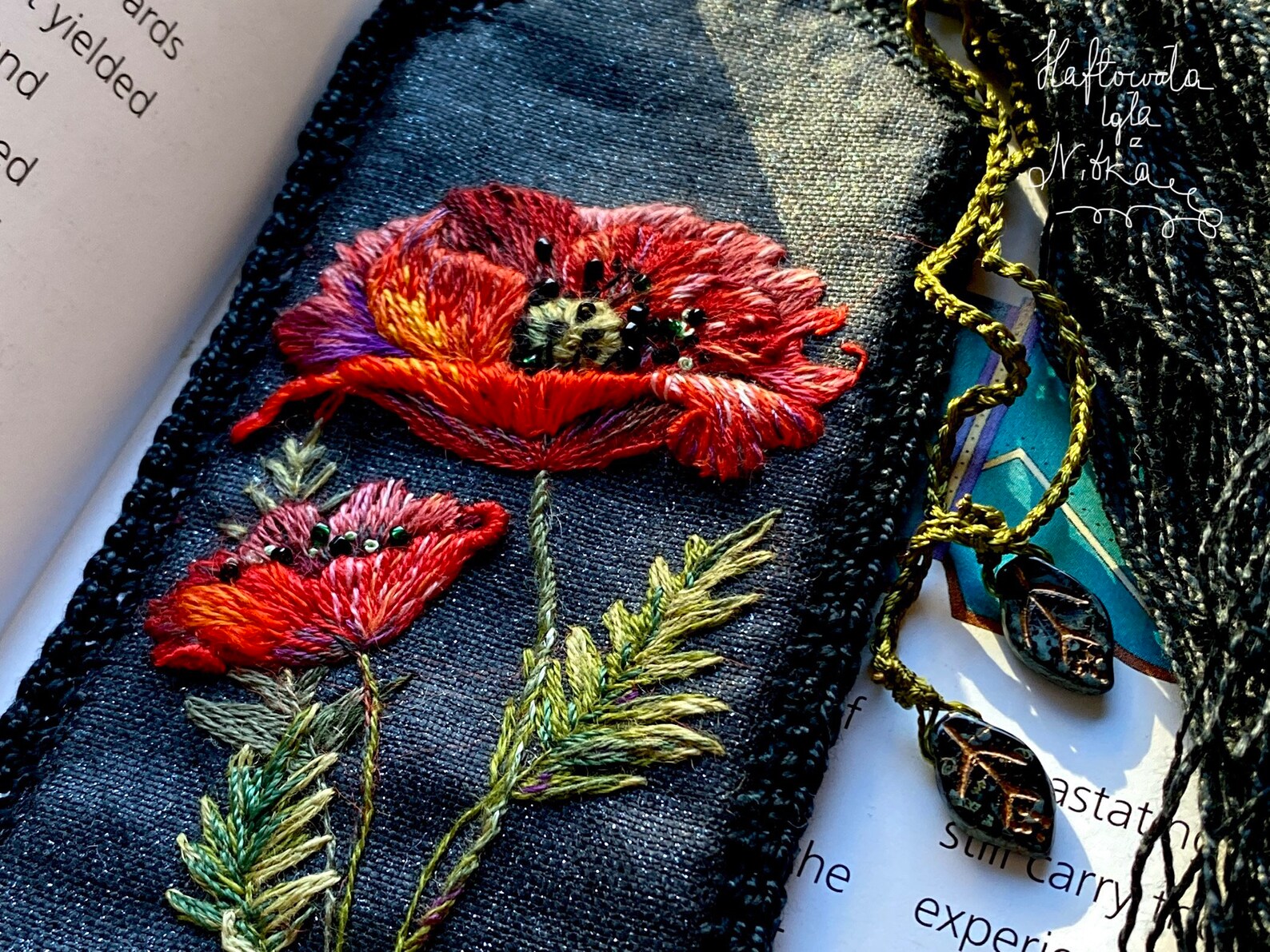 Embroidered Bookmark. Hand Embroidery. - Etsy