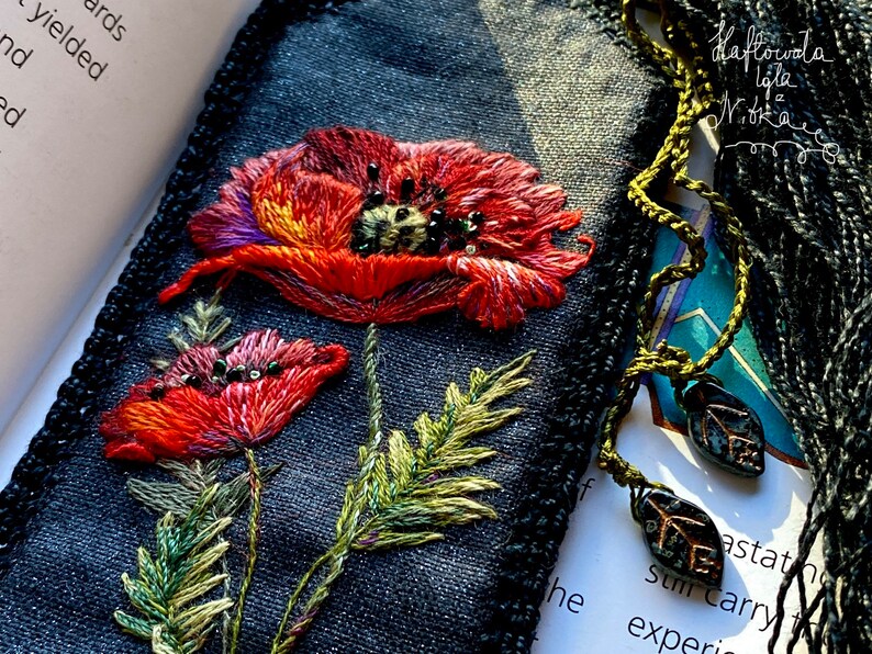 Embroidered Bookmark. Hand Embroidery. - Etsy